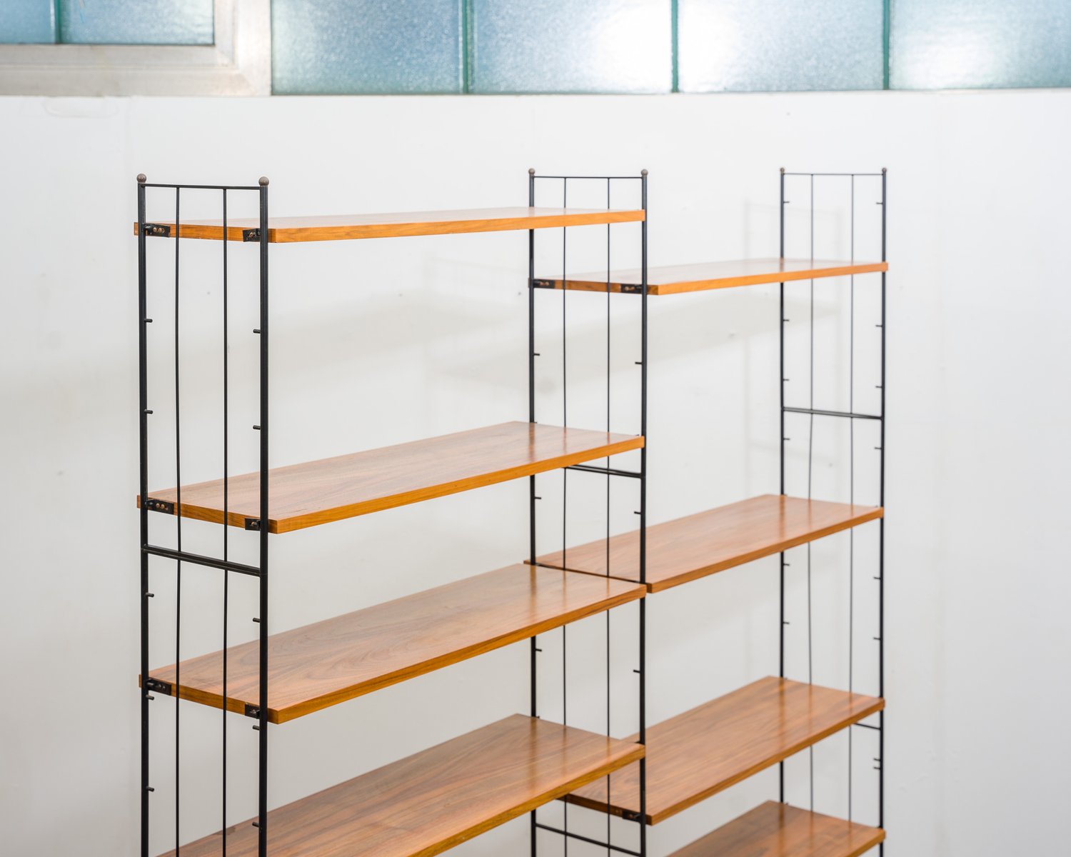 Free-Standing Shelf with Black Metal Ladders, 1960s for sale at Pamono
