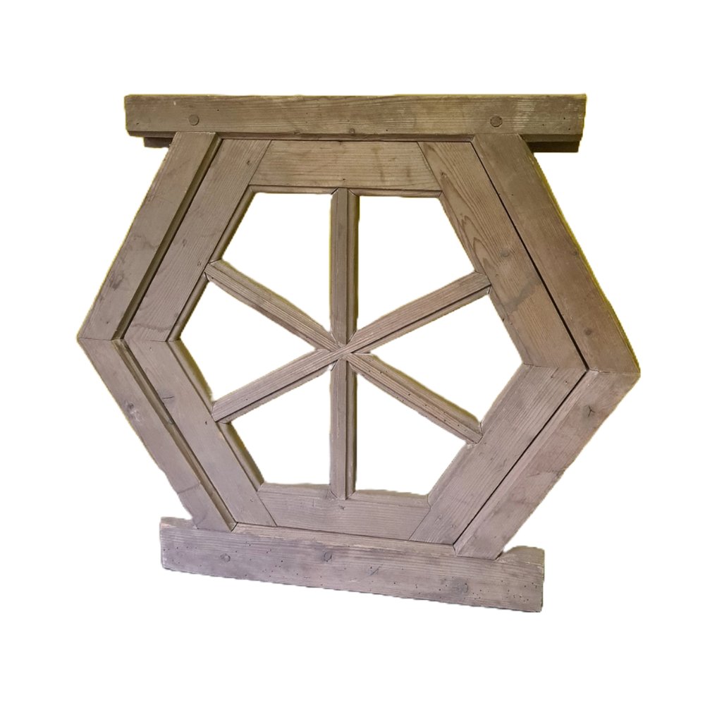 Wooden Hexagonal Window Frame, Early 20th Century for sale at Pamono
