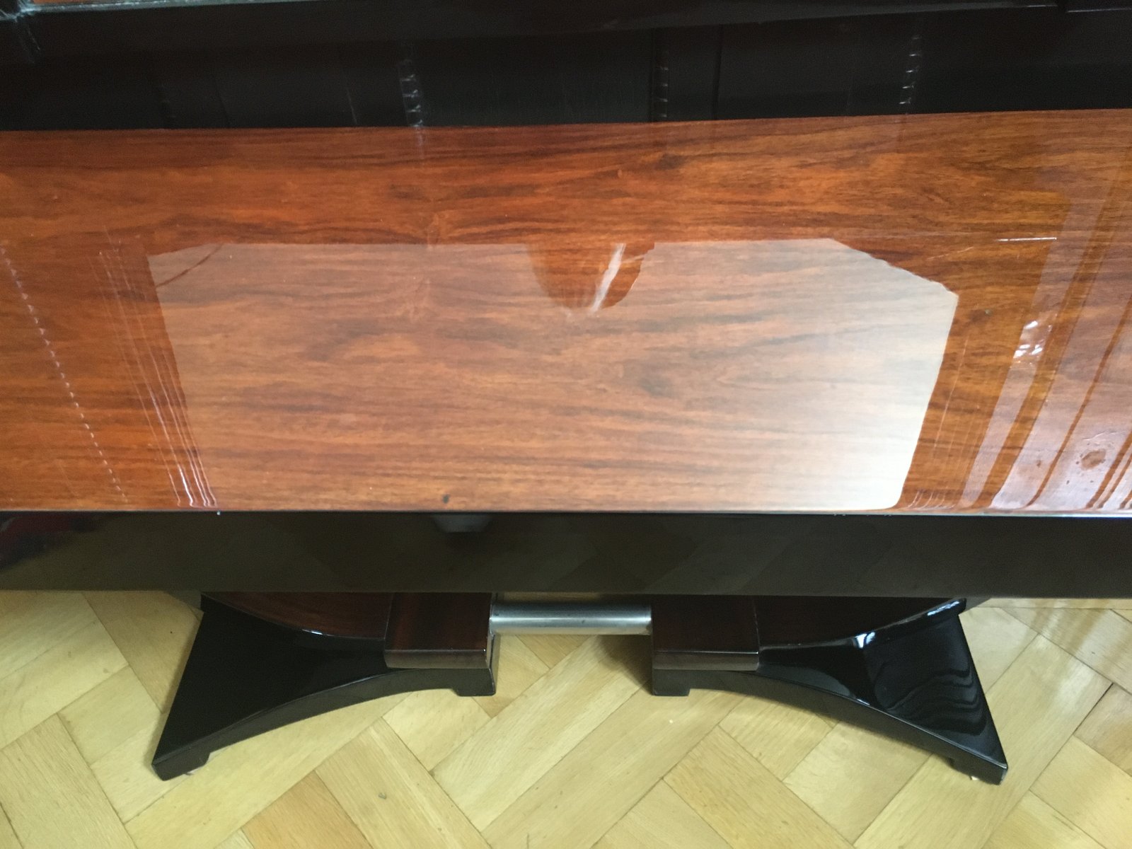 Art Deco Console in Walnut and Aluminum, 1920s for sale at Pamono
