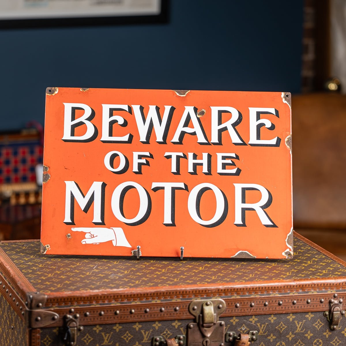 20th Century Beware of the Motor Enamel Sign, 1905 for sale at Pamono