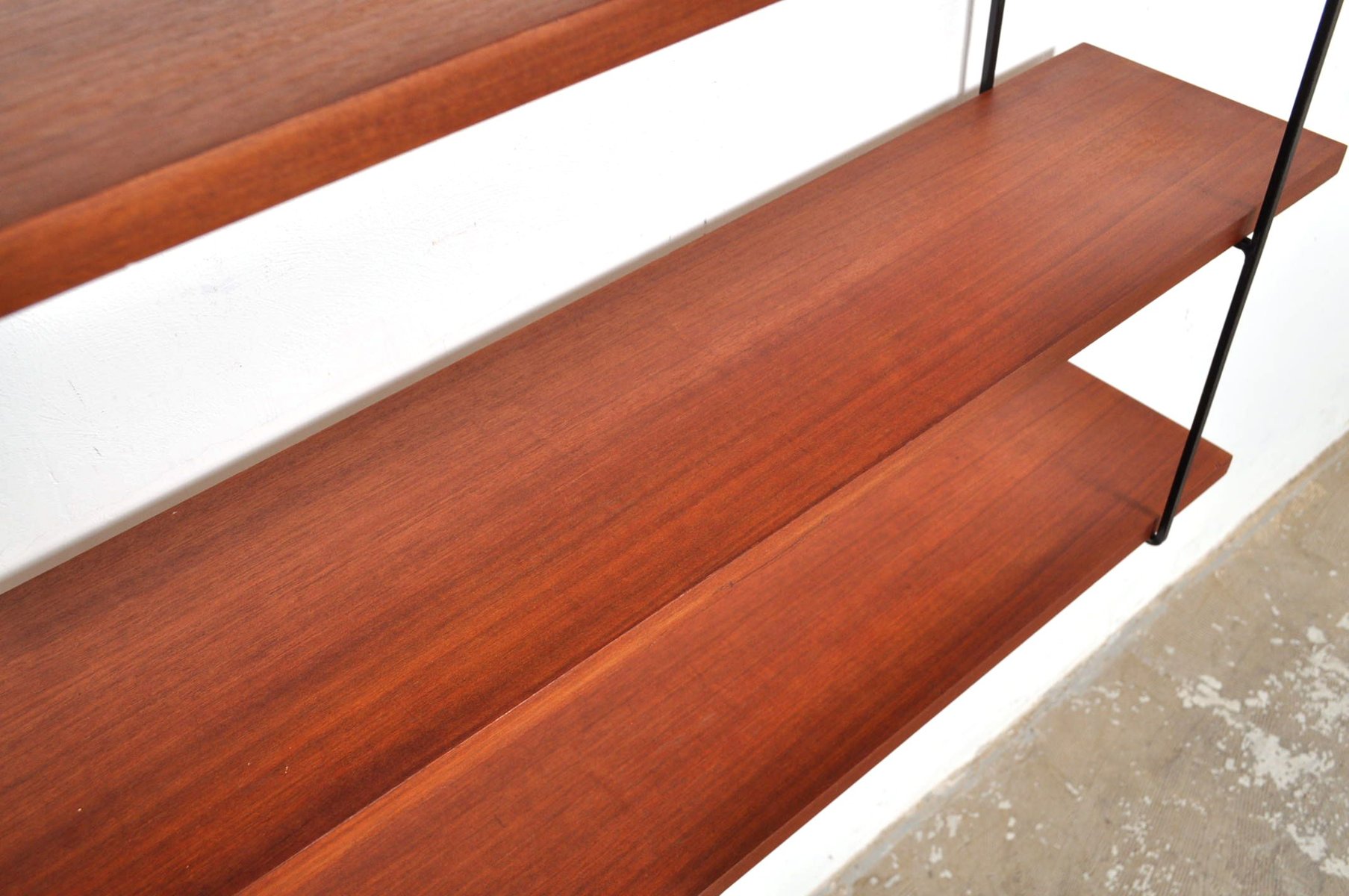 4-Shelf Wall Unit in Teak, Denmark, 1960s for sale at Pamono