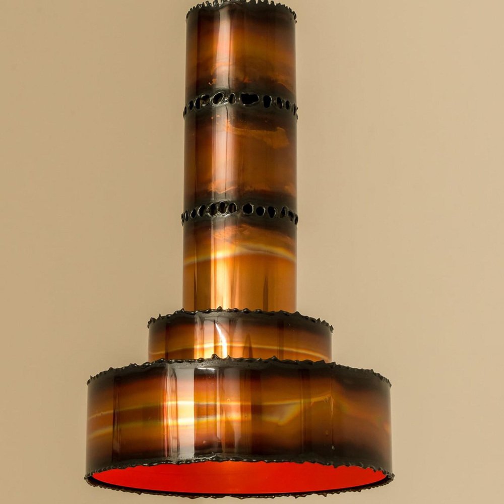 Brutalist Pendant Lamp in Metal by Sven Aage for Holm Sorensen, 1960 ...