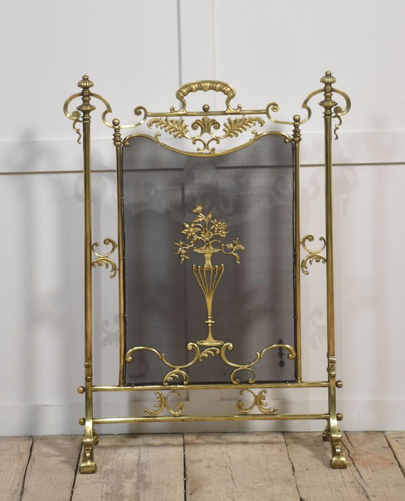 Brass Fire Screen, 1890s for sale at Pamono