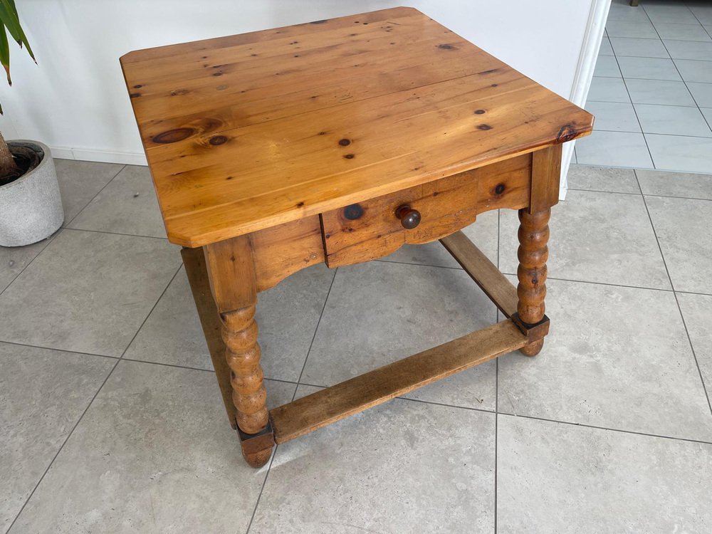 Rustic Farm Table in Pine Wood for sale at Pamono
