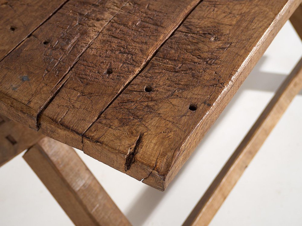 Antique X-Shape Dining Table, 1920s for sale at Pamono