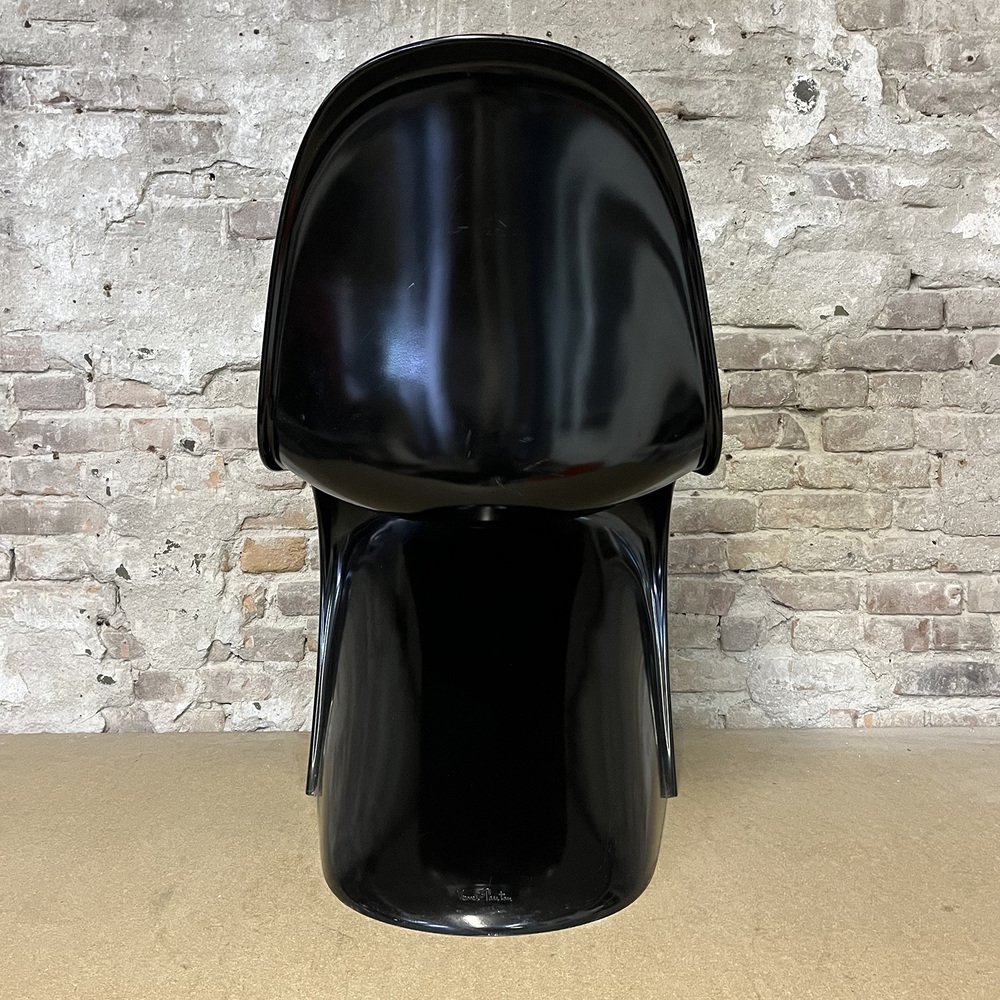 Fibreglass Black Stacking Chair by Verner Panton for Vitra, 1970s for ...