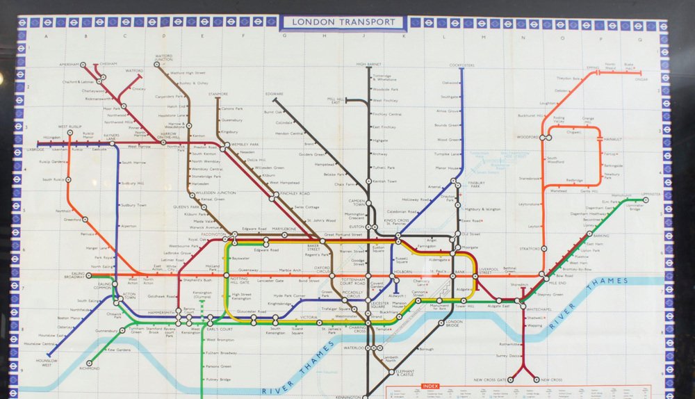 20th Century London Transport Tube Map by Paul Garbutt, 1960s for sale ...