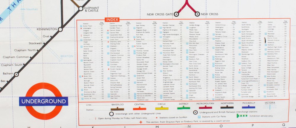 20th Century London Transport Tube Map by Paul Garbutt, 1960s for sale ...