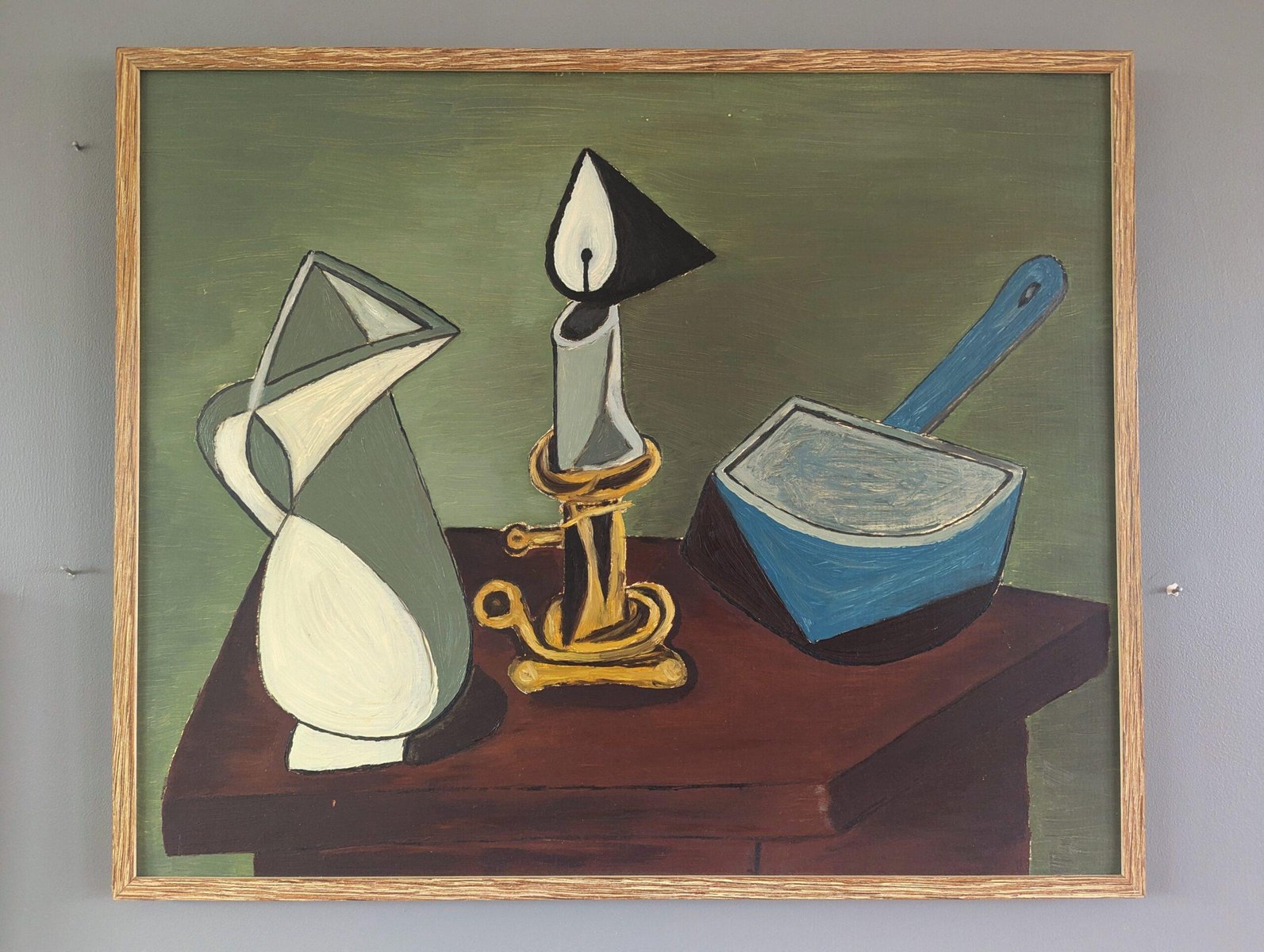 Still Life in Angles, 1950s, Oil Painting, Framed for sale at Pamono