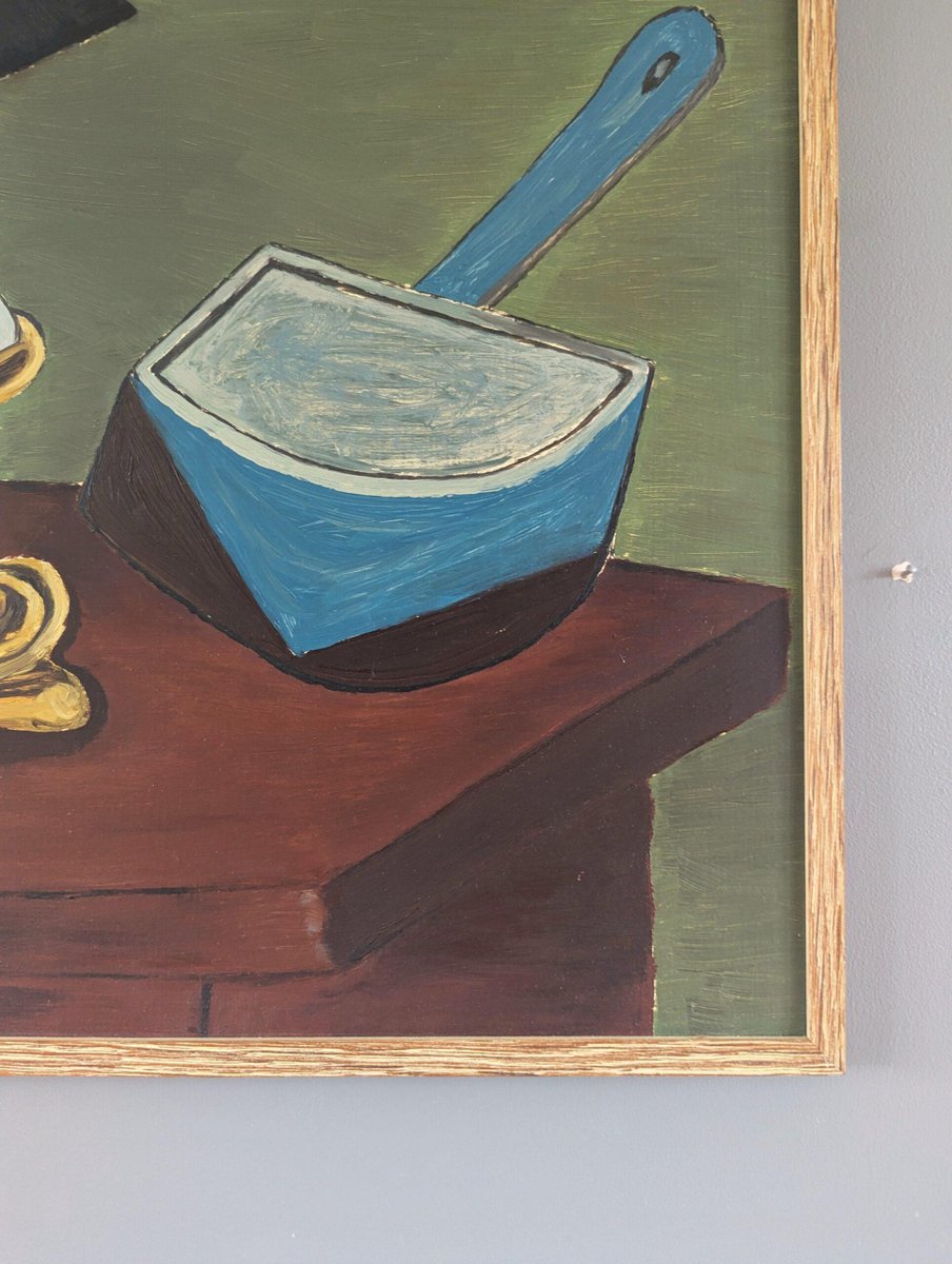 Still Life in Angles, 1950s, Oil Painting, Framed for sale at Pamono