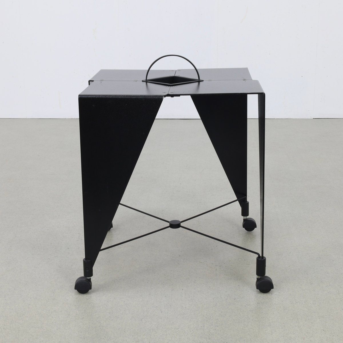 Harlequin Side Table on Wheels from Errebi, Italy, 1980s for sale at Pamono