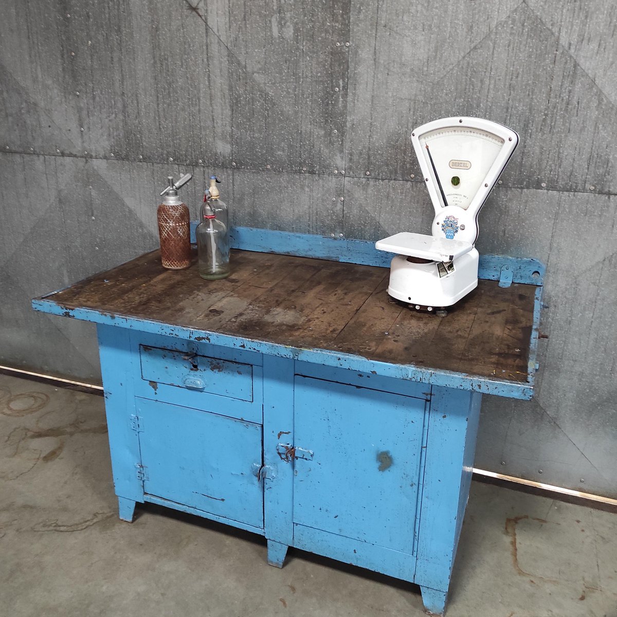 Industrial Workbench in Blue for sale at Pamono