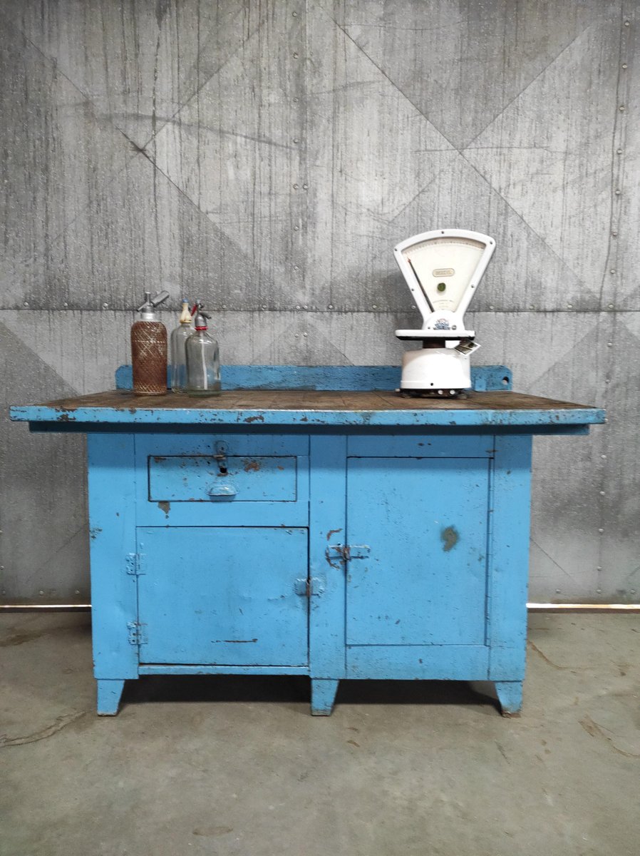 Industrial Workbench in Blue for sale at Pamono
