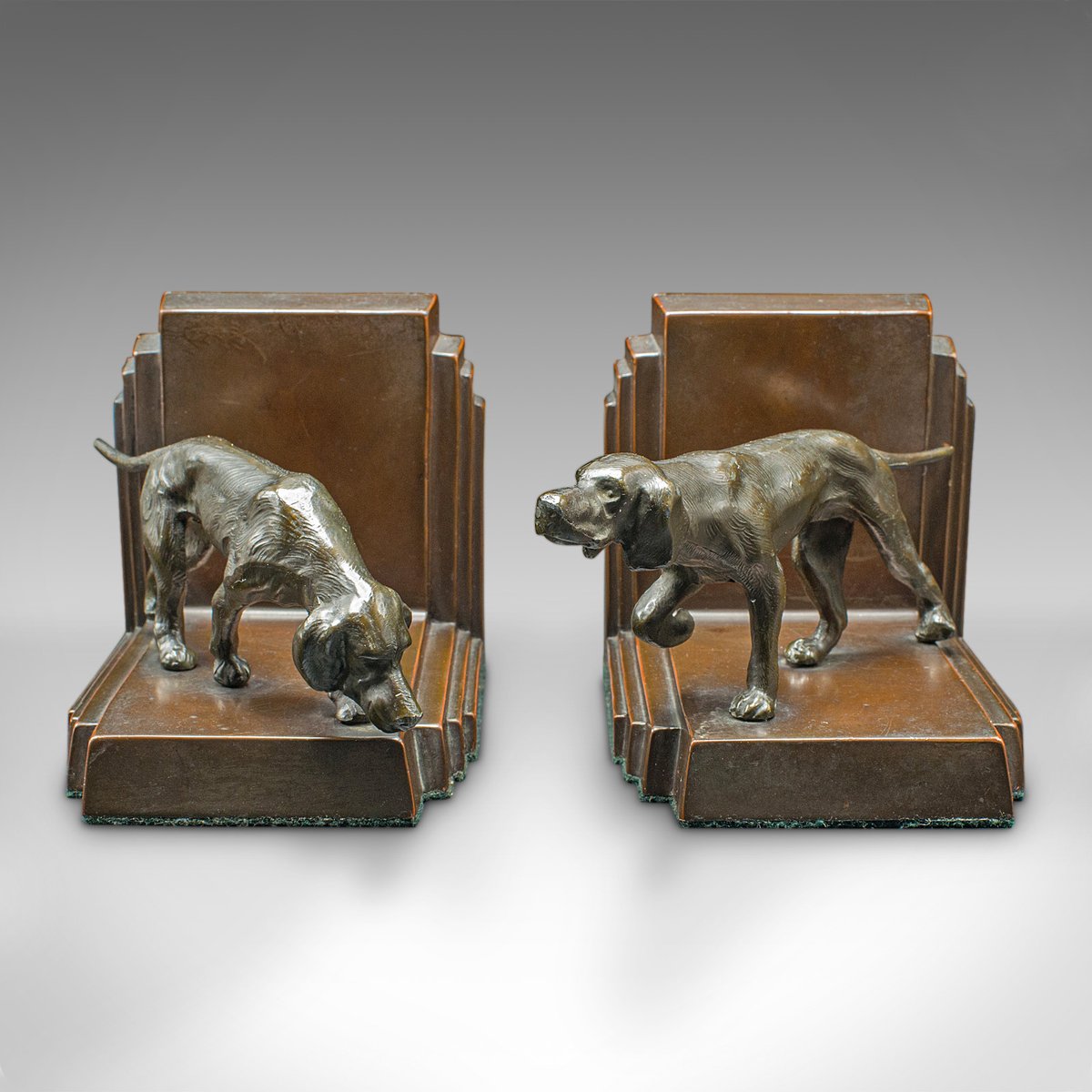 French Art Deco Dog Pointer Bookends in Bronze, 1930s, Set of 2 for ...