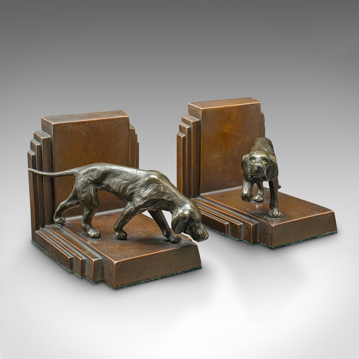 French Art Deco Dog Pointer Bookends in Bronze, 1930s, Set of 2 for ...