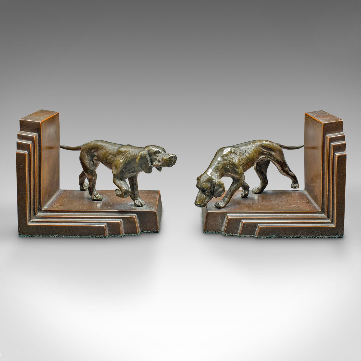 French Art Deco Dog Pointer Bookends in Bronze, 1930s, Set of 2 for ...