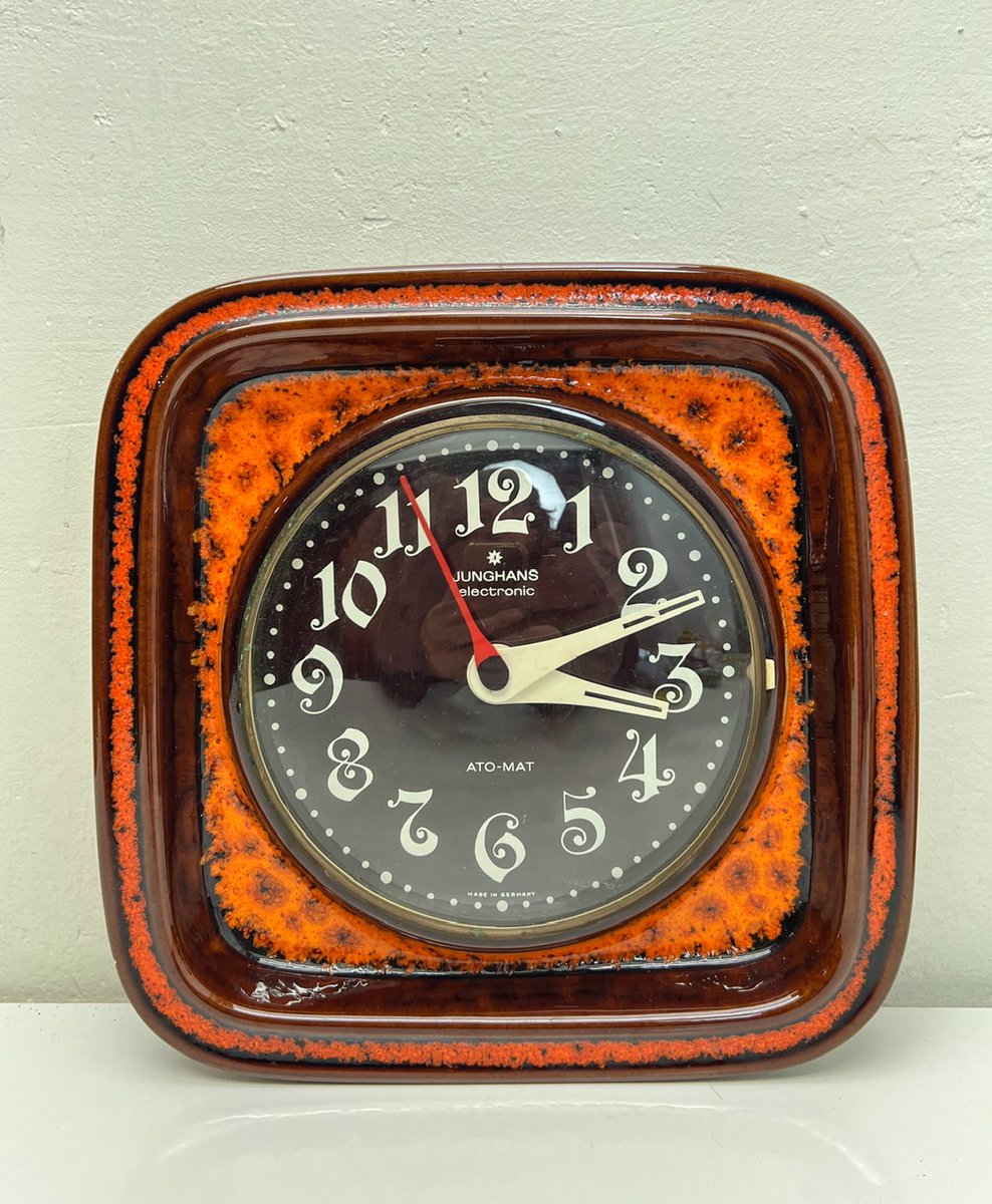 Vintage Ceramic Wall Clock, 1970s for sale at Pamono