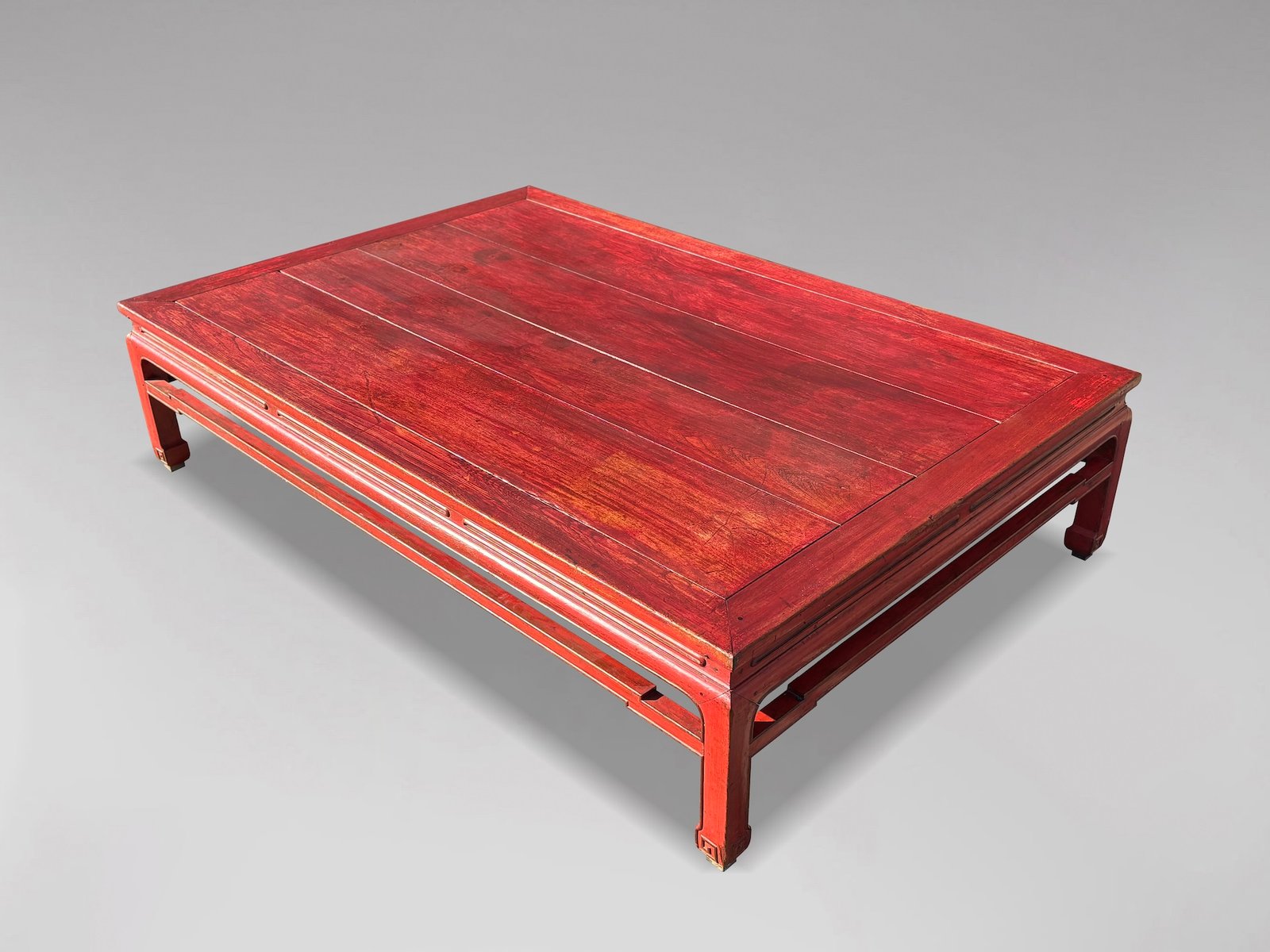 Large Antique Chinese Red Painted Coffee Table, 1800 for sale at Pamono