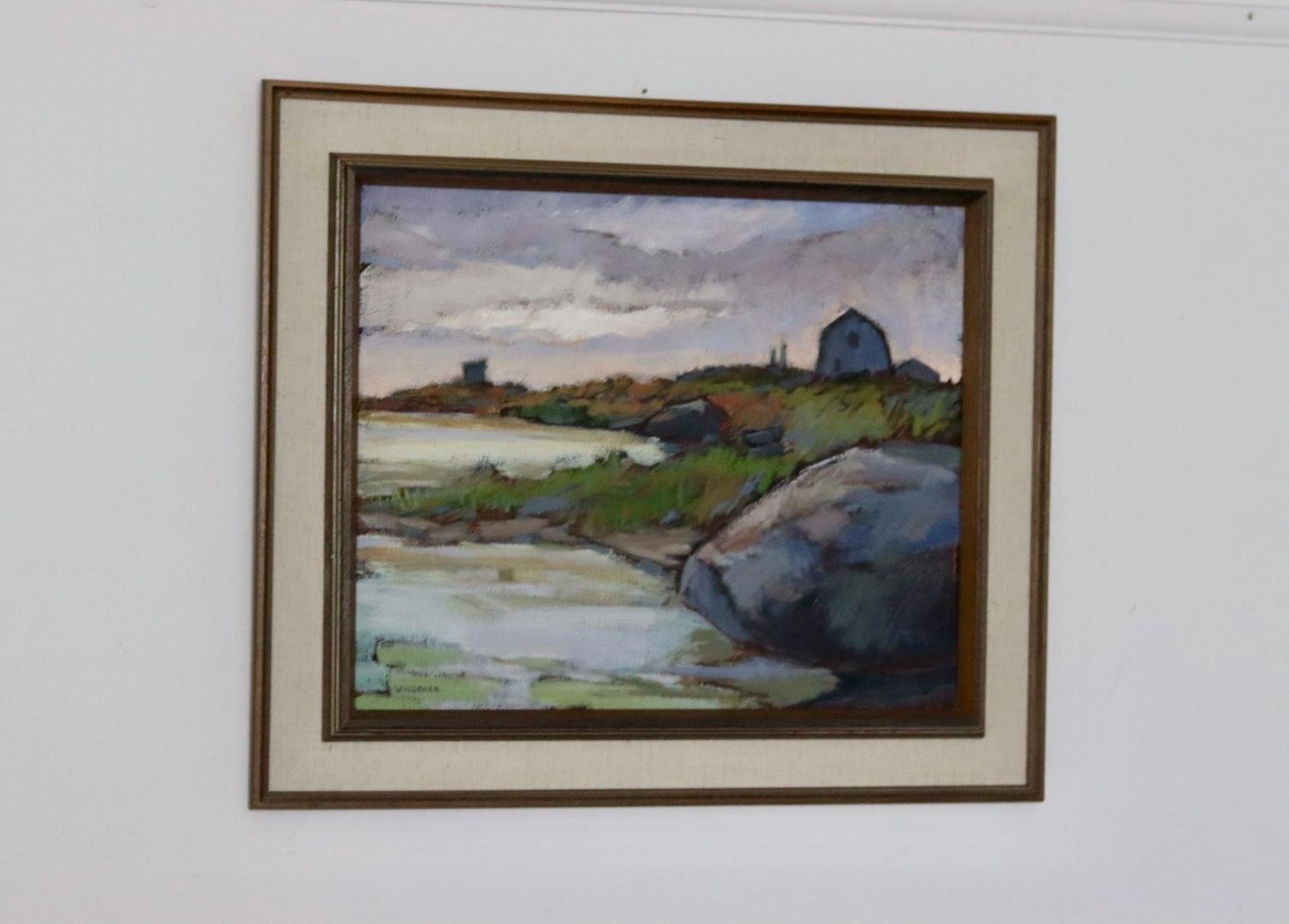 Sture Vilhelm (Ville) Waldener, Landscape, 1950s, Oil on Canvas, Framed ...