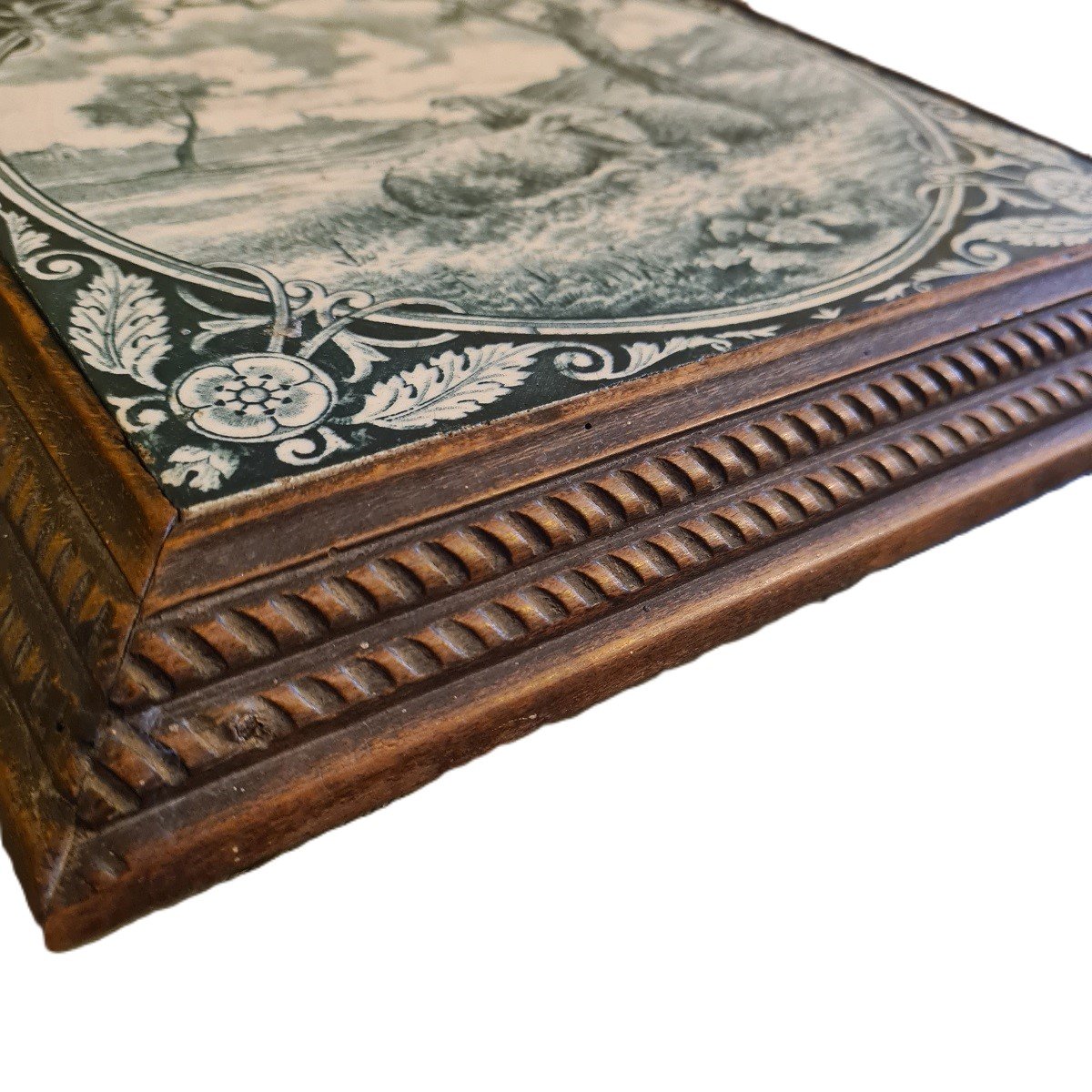 French Coaster with Porcelain Tile, 1900s for sale at Pamono