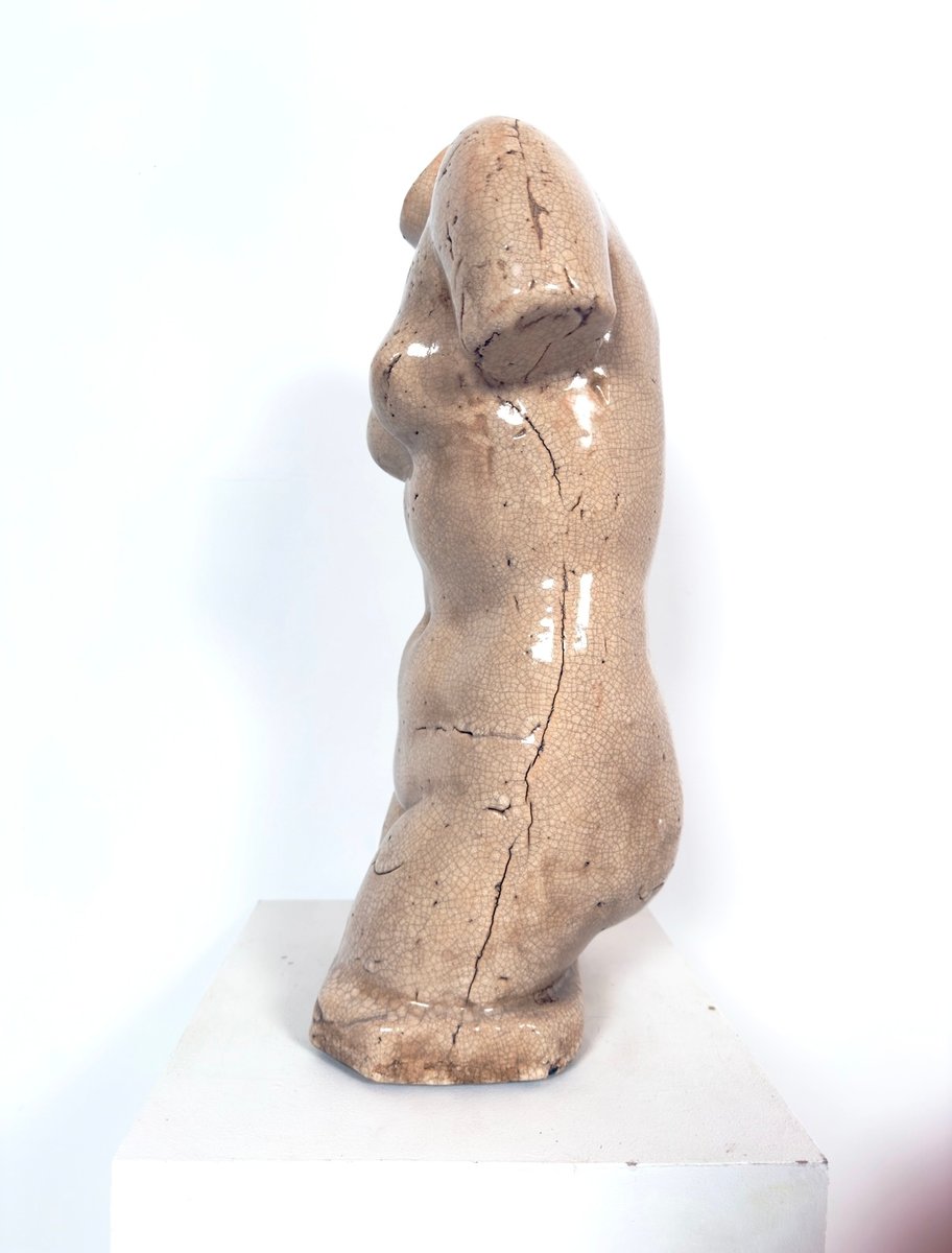 Neoclassical Glazed Ceramic Bust, 1950s for sale at Pamono