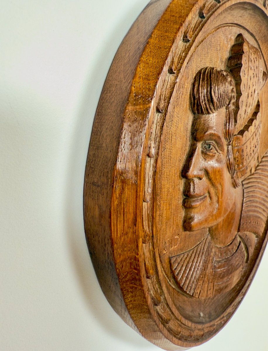 French Folk Art Carved Panel, 1920s for sale at Pamono