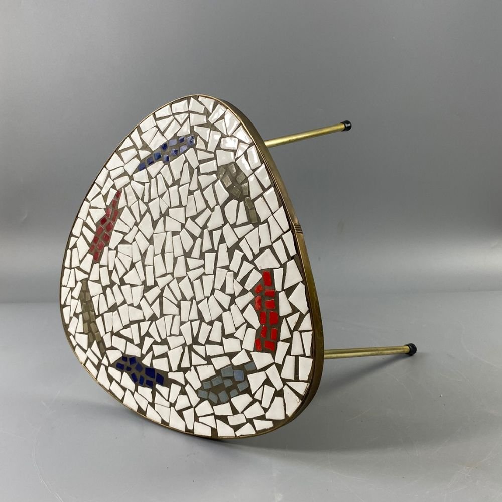 Tiny Mosaic Table on Copper Legs, 1960s for sale at Pamono