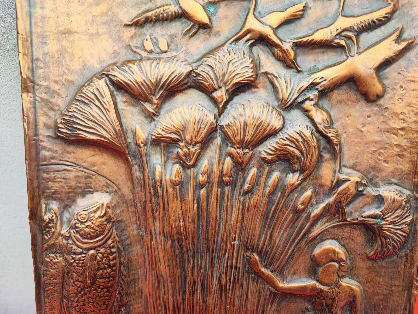 Copper Embossed Bas-Relief, 1960s for sale at Pamono