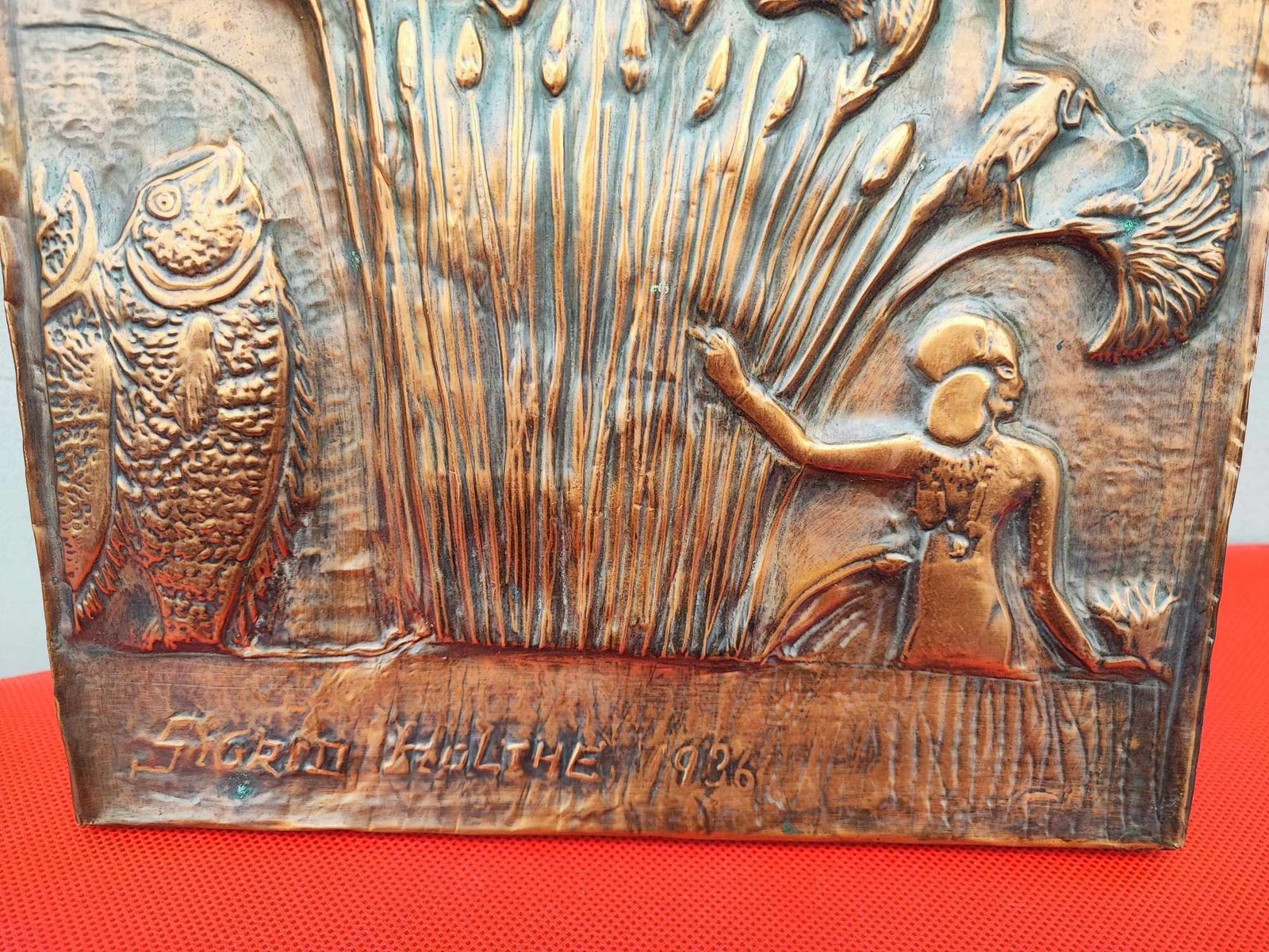Copper Embossed Bas-Relief, 1960s for sale at Pamono