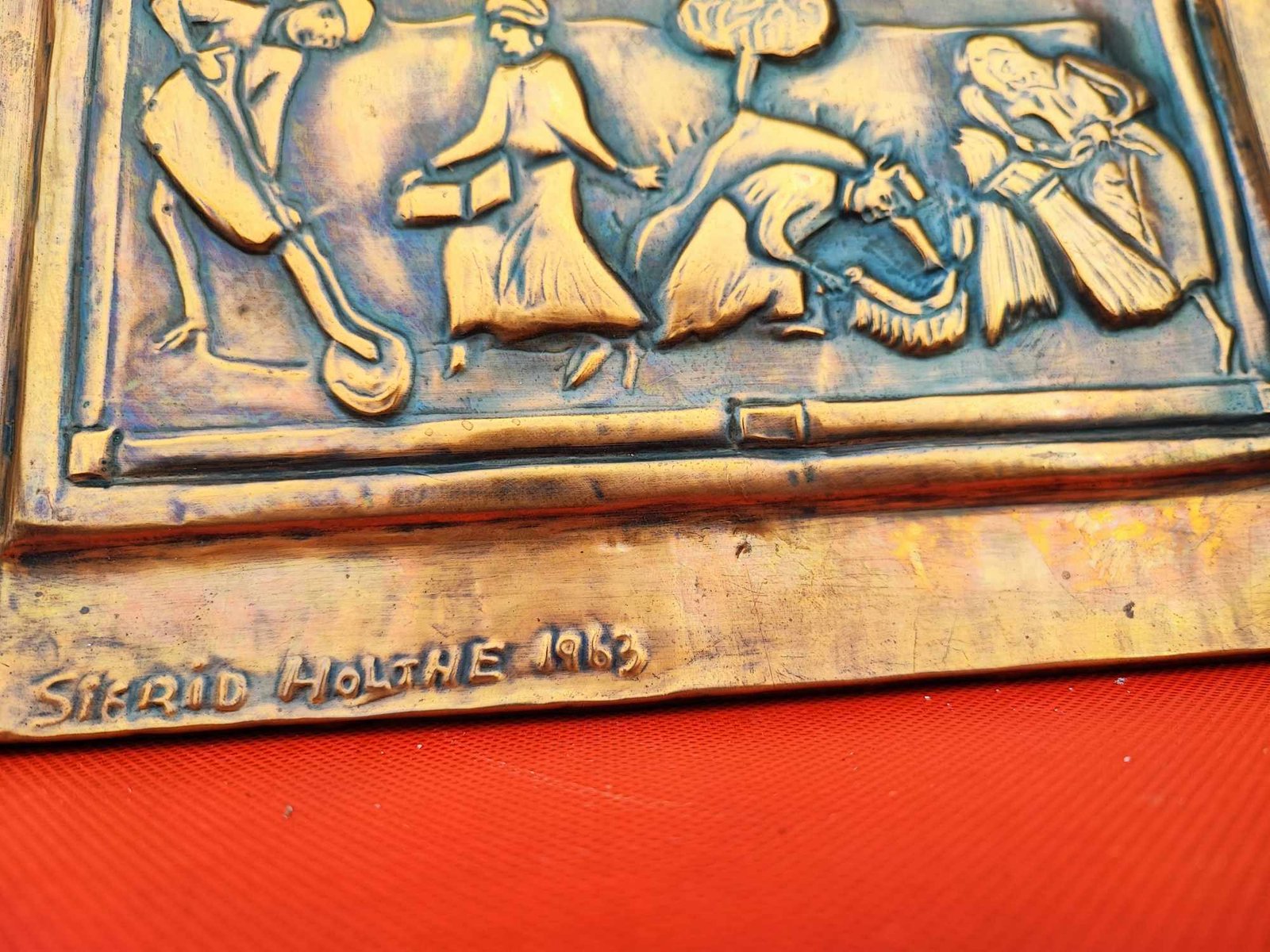 Copper Embossed Bas-Relief, 1960s for sale at Pamono