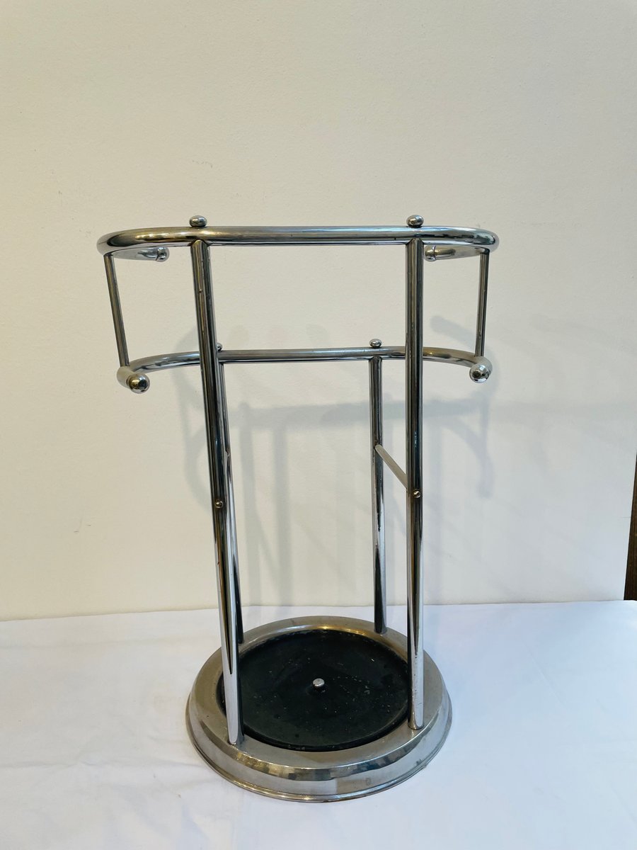 Art Deco Chrome-Plated Umbrella Stand, 1920s for sale at Pamono