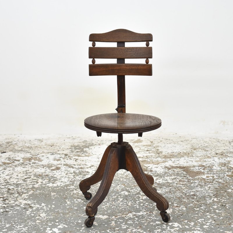 Antique Swivel Desk Chair from C.A. Cook & Co, 1890s for sale at Pamono