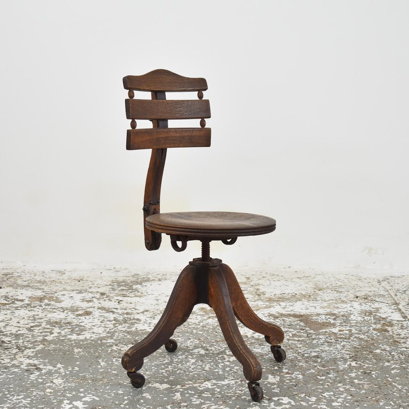 Antique Swivel Desk Chair from C.A. Cook & Co, 1890s for sale at Pamono