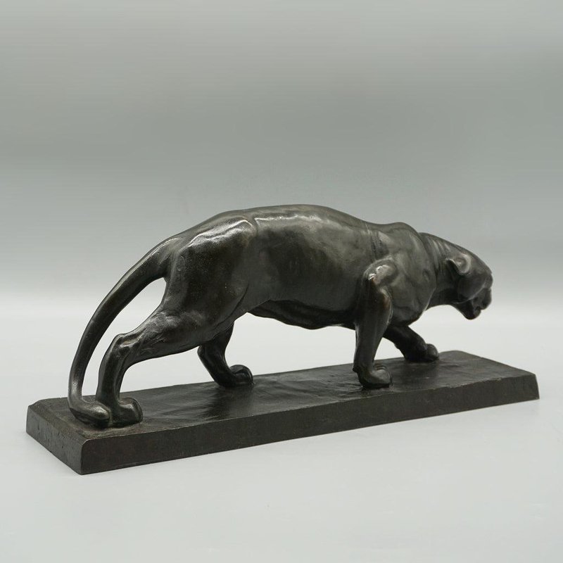 Albert Wille, Art Deco Patinated Big Cat, 1920s-1940s, Bronze for sale ...
