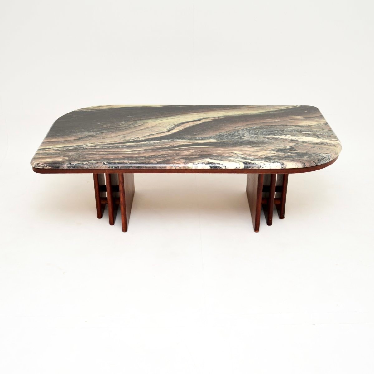 Vintage Danish Marble Top Coffee Table , 1970 for sale at Pamono