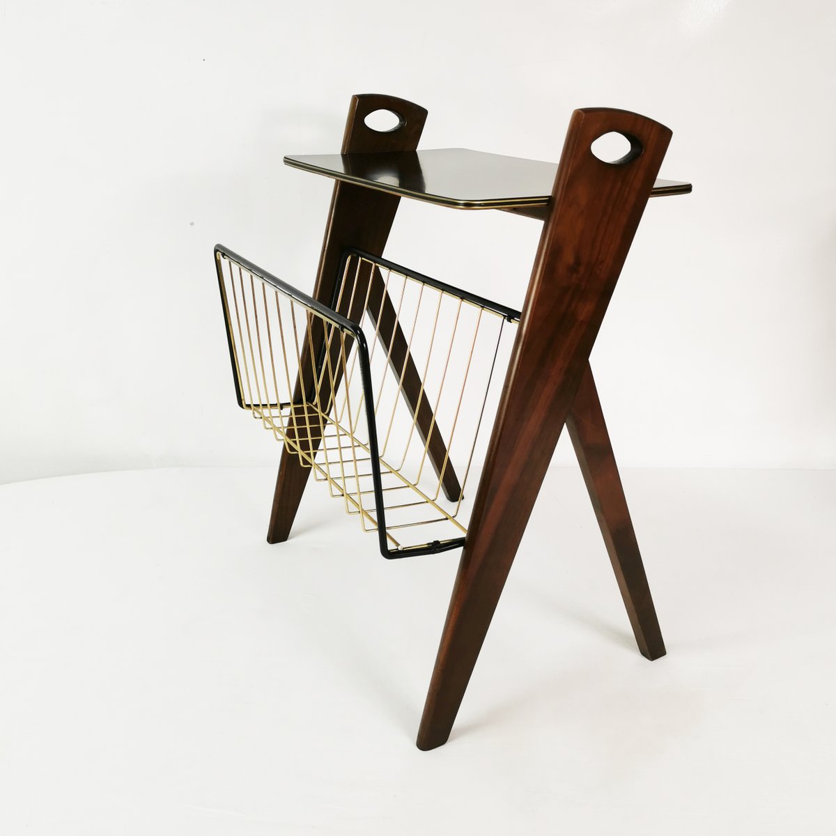 Modernist Side Table with Newspaper Rack from Ilse Mobel, Germany ...