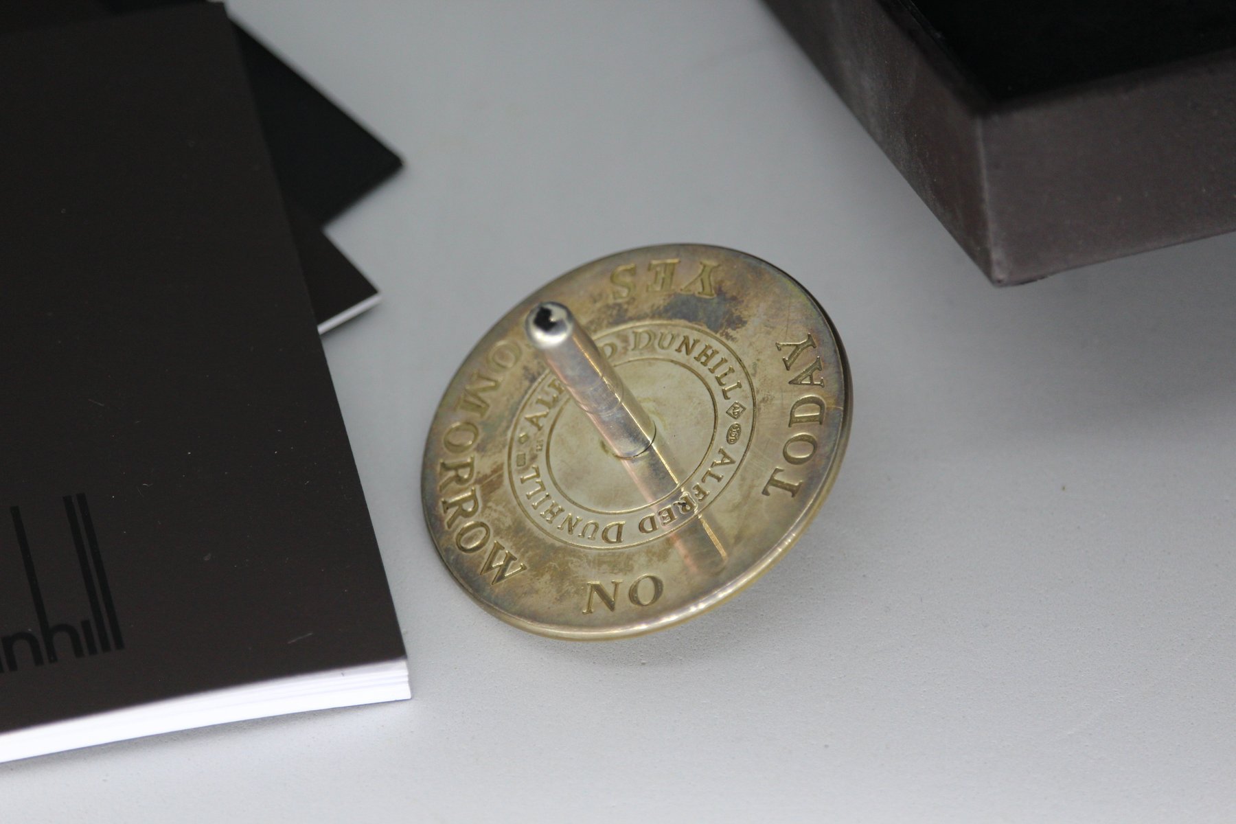 Sterling Silver Spinning Top Office Desk Decor for sale at Pamono
