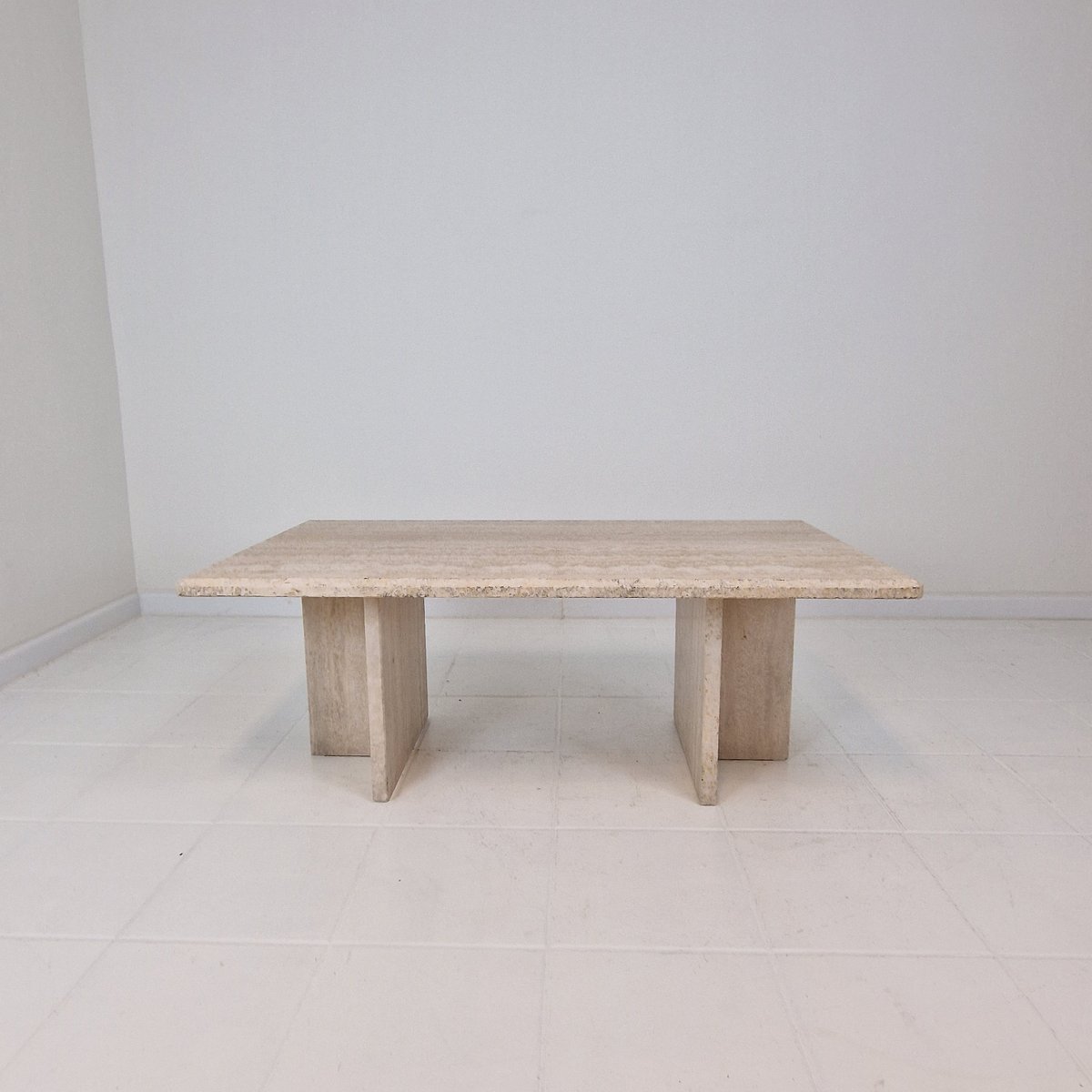 Rectangle Travertine Coffee Table, 1980s for sale at Pamono