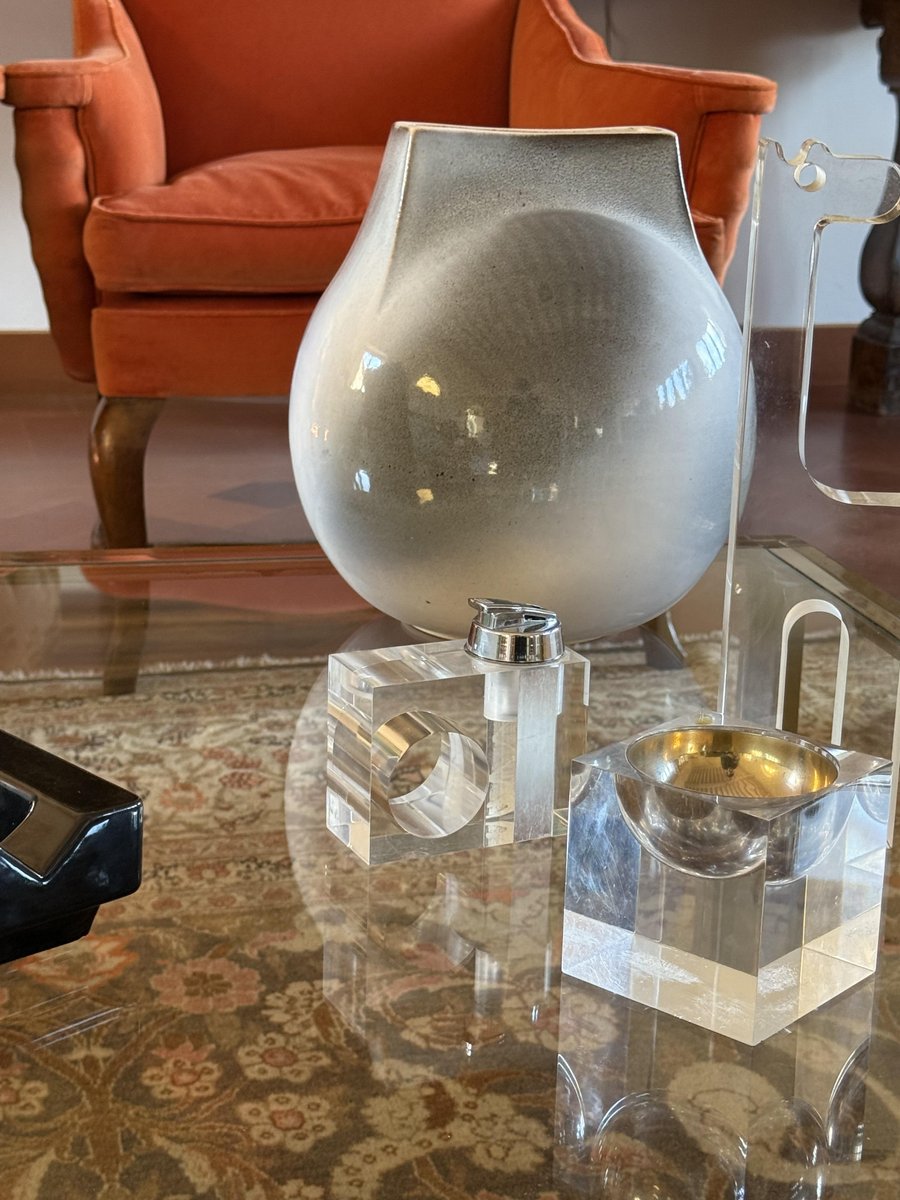 Space Age Clear Acrylic Glass Table Lighter, Italy, 1970s for sale at ...
