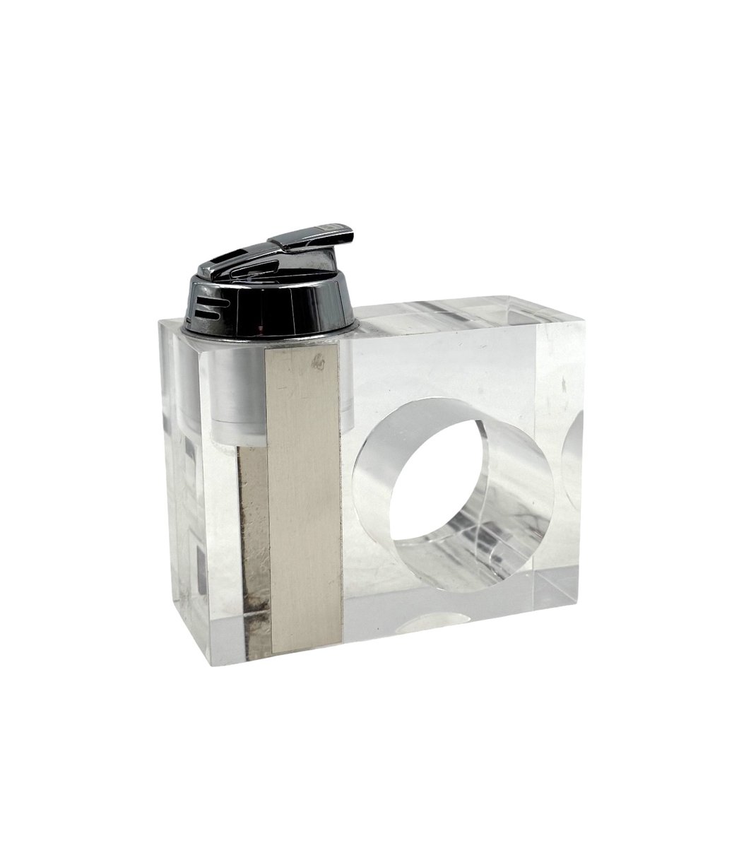 Space Age Clear Acrylic Glass Table Lighter, Italy, 1970s for sale at ...