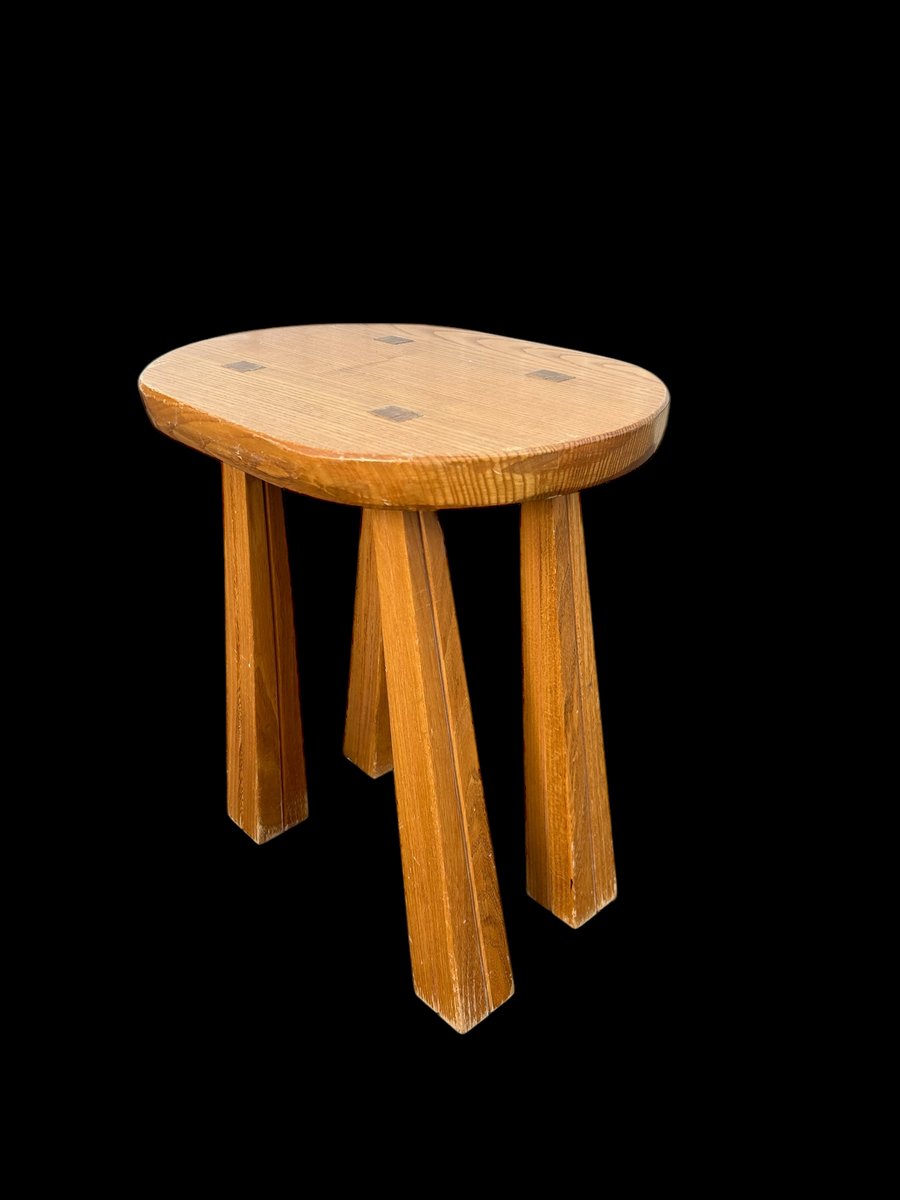 French Brutalist Stool, 1970s for sale at Pamono
