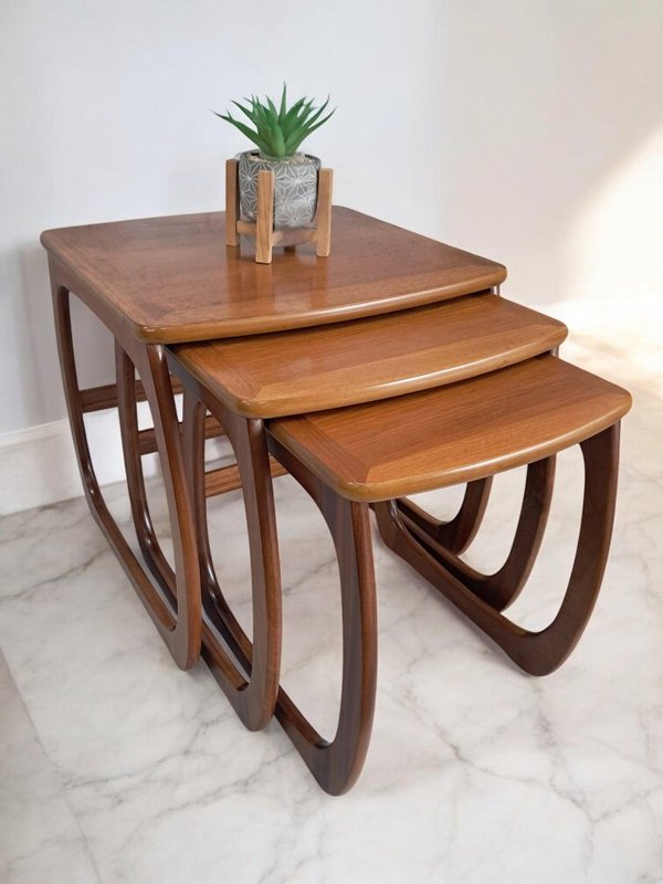 Mid-Century Modern Nathan Nesting Tables in Teak, Set of 3 for sale at ...