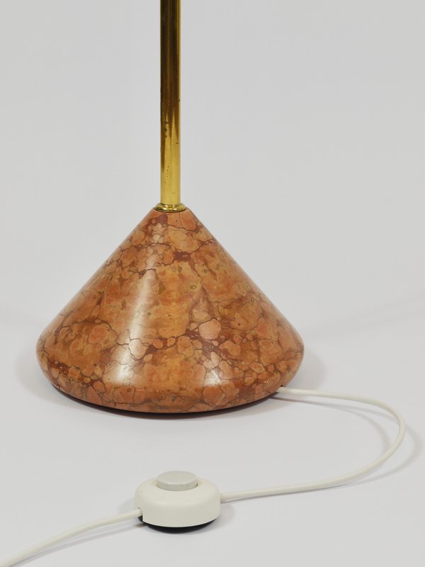 Roberto Pamio Febo Floor Lamp in Marble, Brass & Murano Glass attributed to Leucos, Italy, 1970s ...