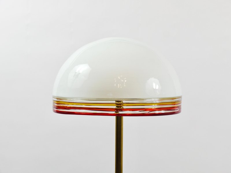 Roberto Pamio Febo Floor Lamp in Marble, Brass & Murano Glass attributed to Leucos, Italy, 1970s ...
