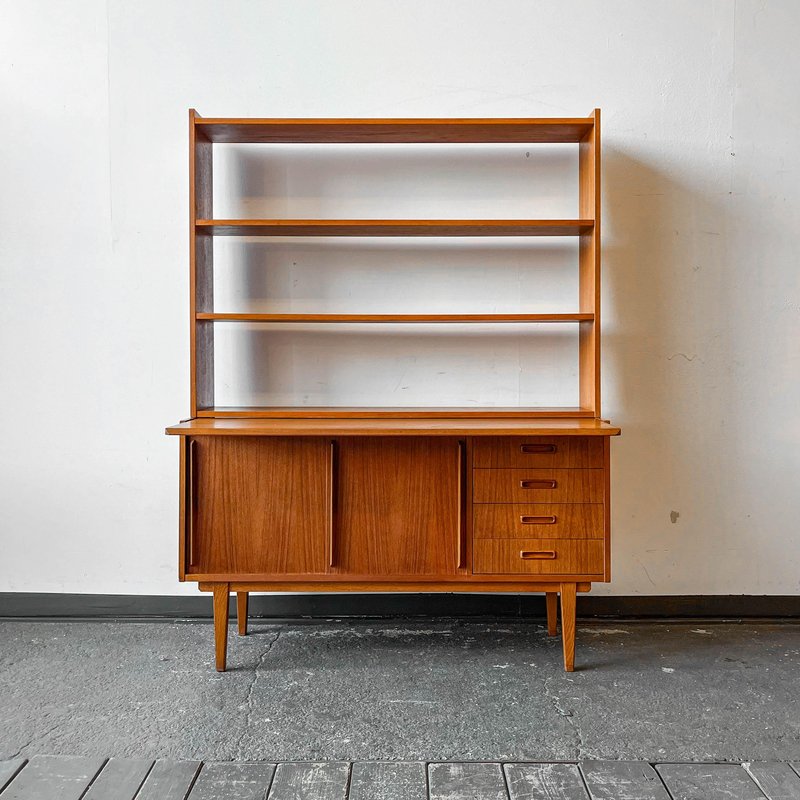 Teak Veneer Bookcase, 1960s for sale at Pamono