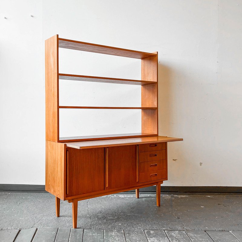Teak Veneer Bookcase, 1960s for sale at Pamono