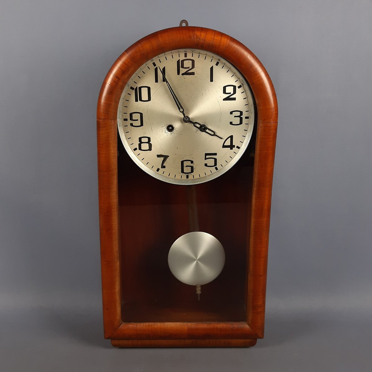 Vintage Mechanical Pendulum Wall Clock with Wooden Case for sale at Pamono