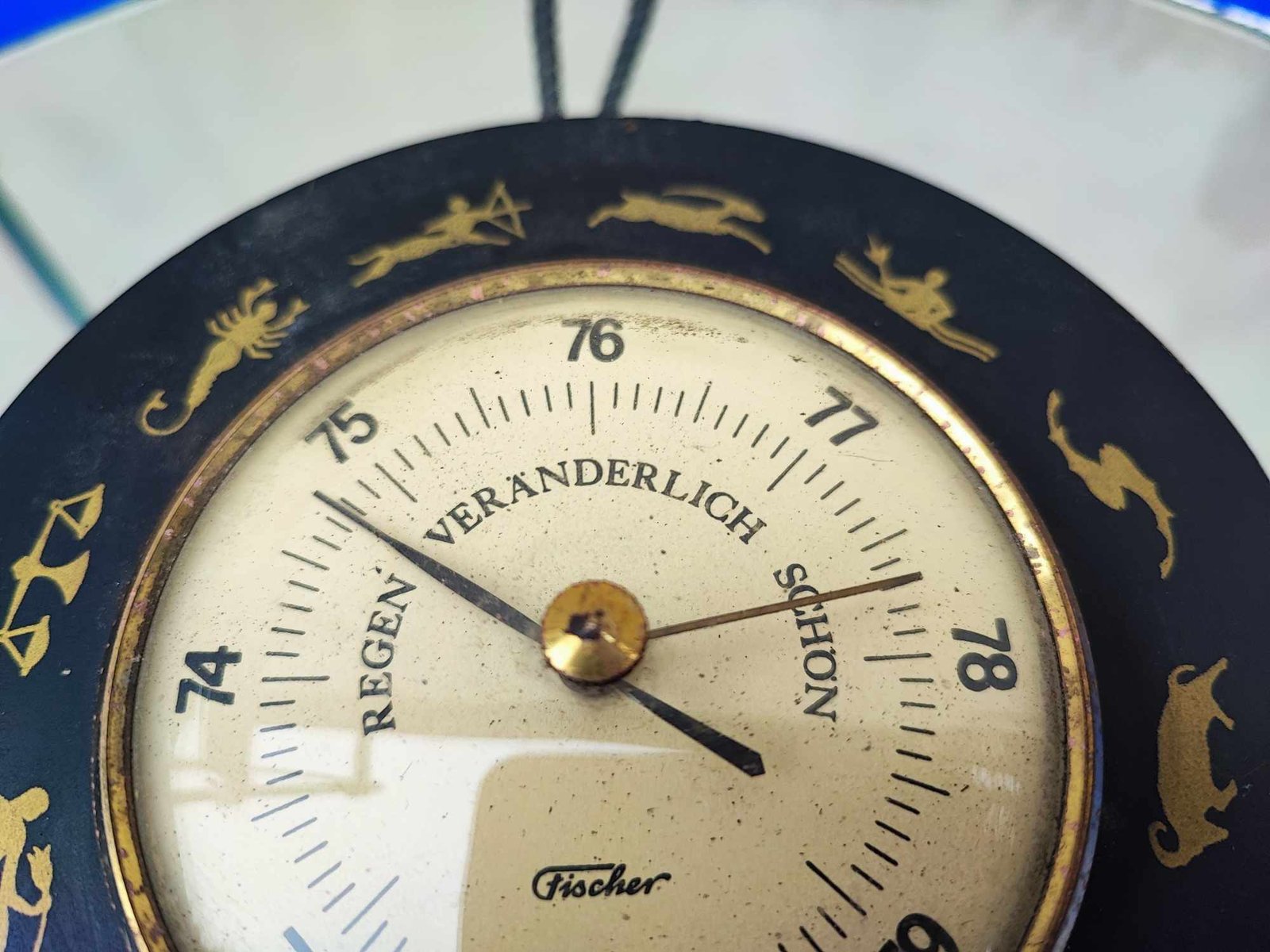 Art Deco Wooden Barometer with Zodiac Signs from Fischer, 1920s for ...