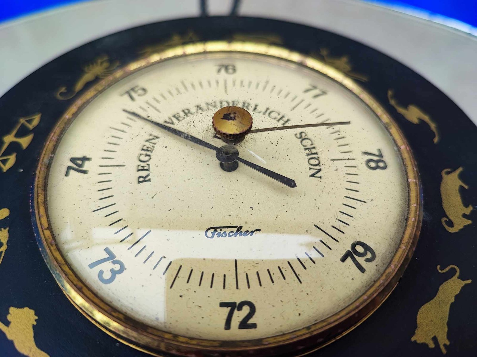 Art Deco Wooden Barometer with Zodiac Signs from Fischer, 1920s for ...