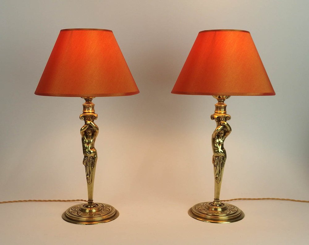Napoleon III Lamps in Bronze, Set of 2 for sale at Pamono